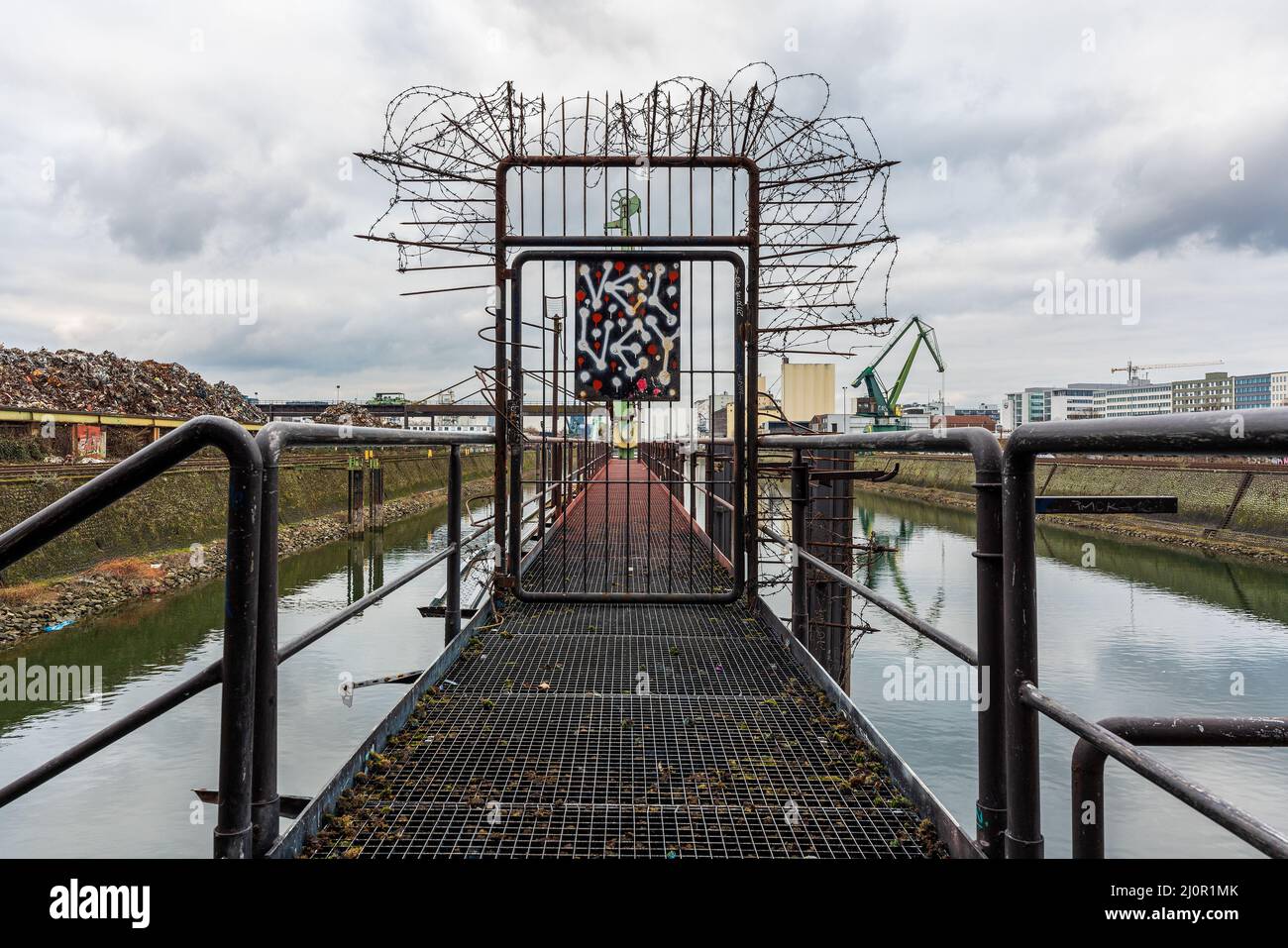 Old port and junkyard in Cologne Stock Photo - Alamy