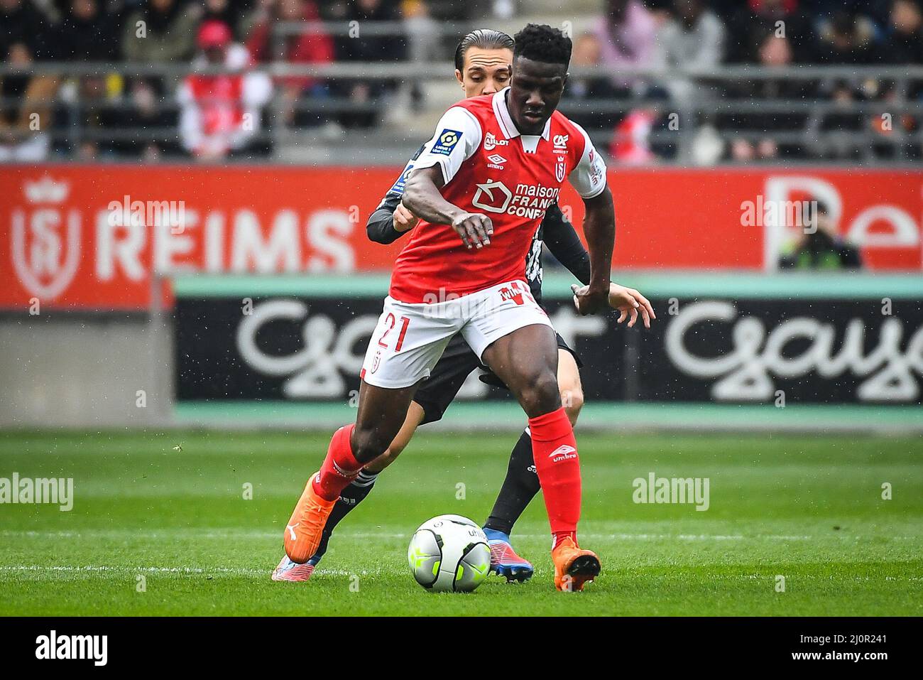 Azor MATUSIWA of Reims during the French championship Ligue 1 football ...