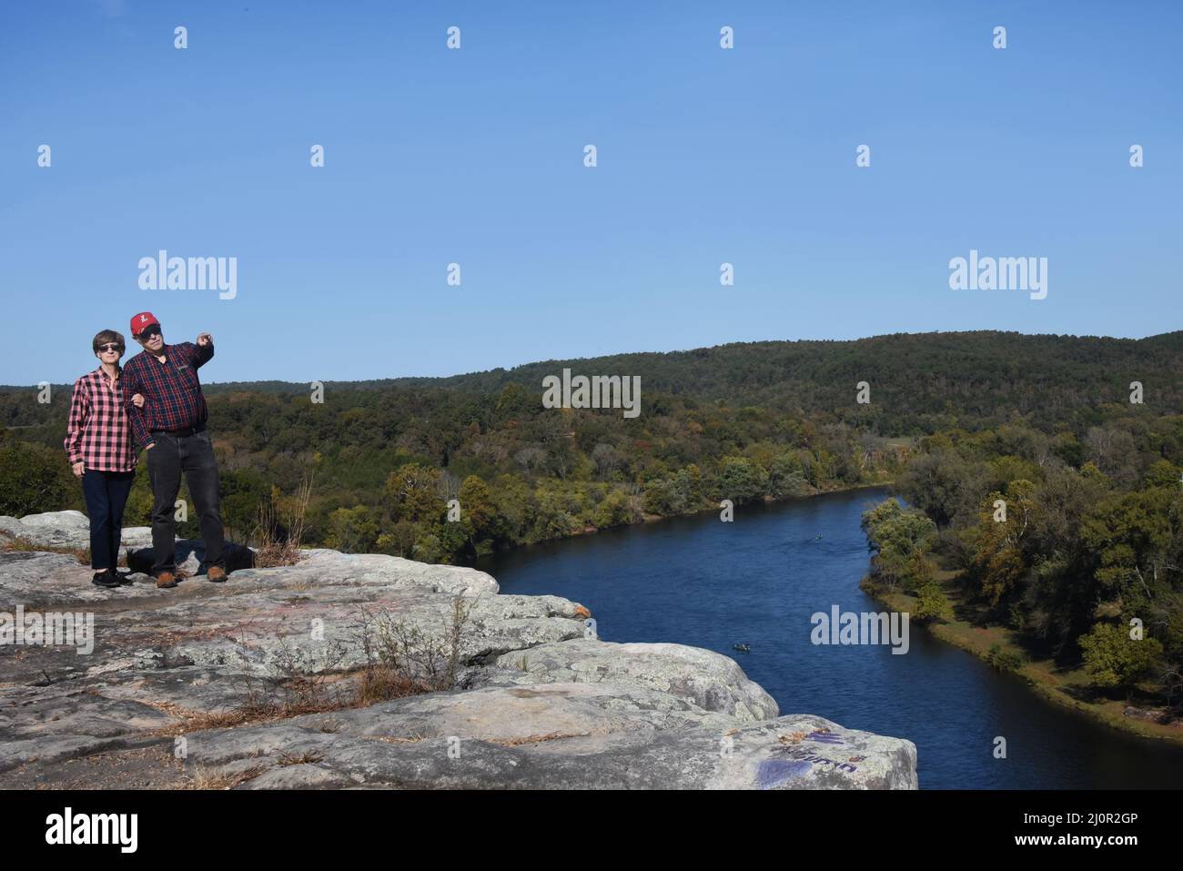 Couple visit City Bluff Overlook, Calico Rock, Arkansas, and enjoy the ...