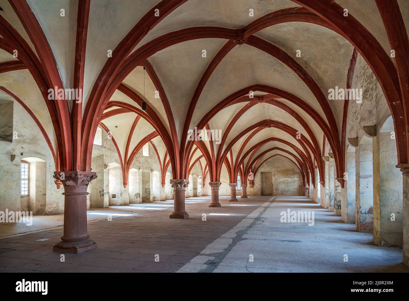 View into the monk's dormitory, Eberbach Abbey Stock Photo - Alamy