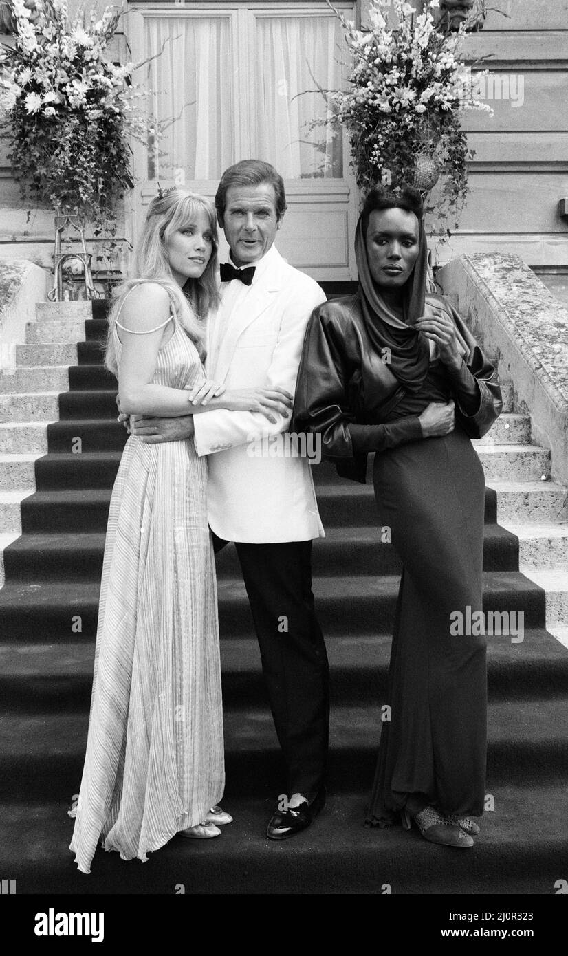 A View to a Kill 1984 James Bond film, Photocall outside The Chateau de ...
