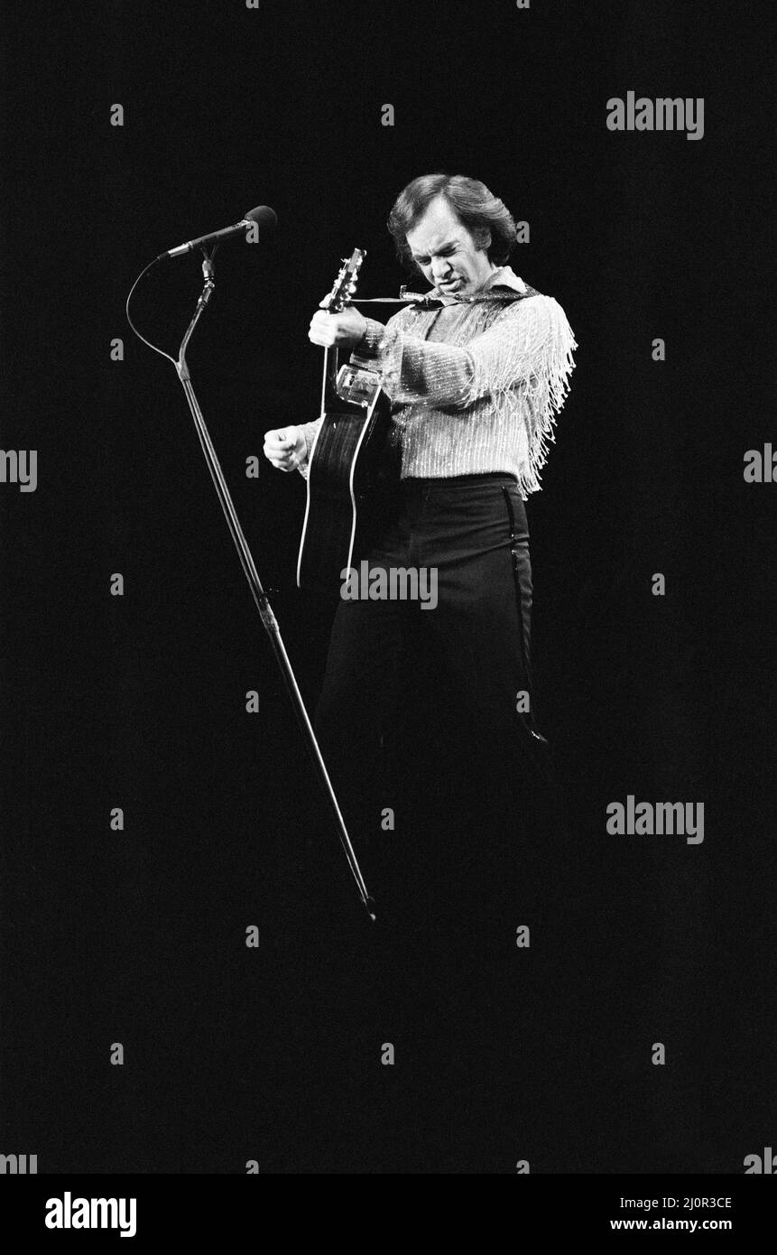 American singer Neil Diamond in concert at the NEC Arena, Birmingham ...