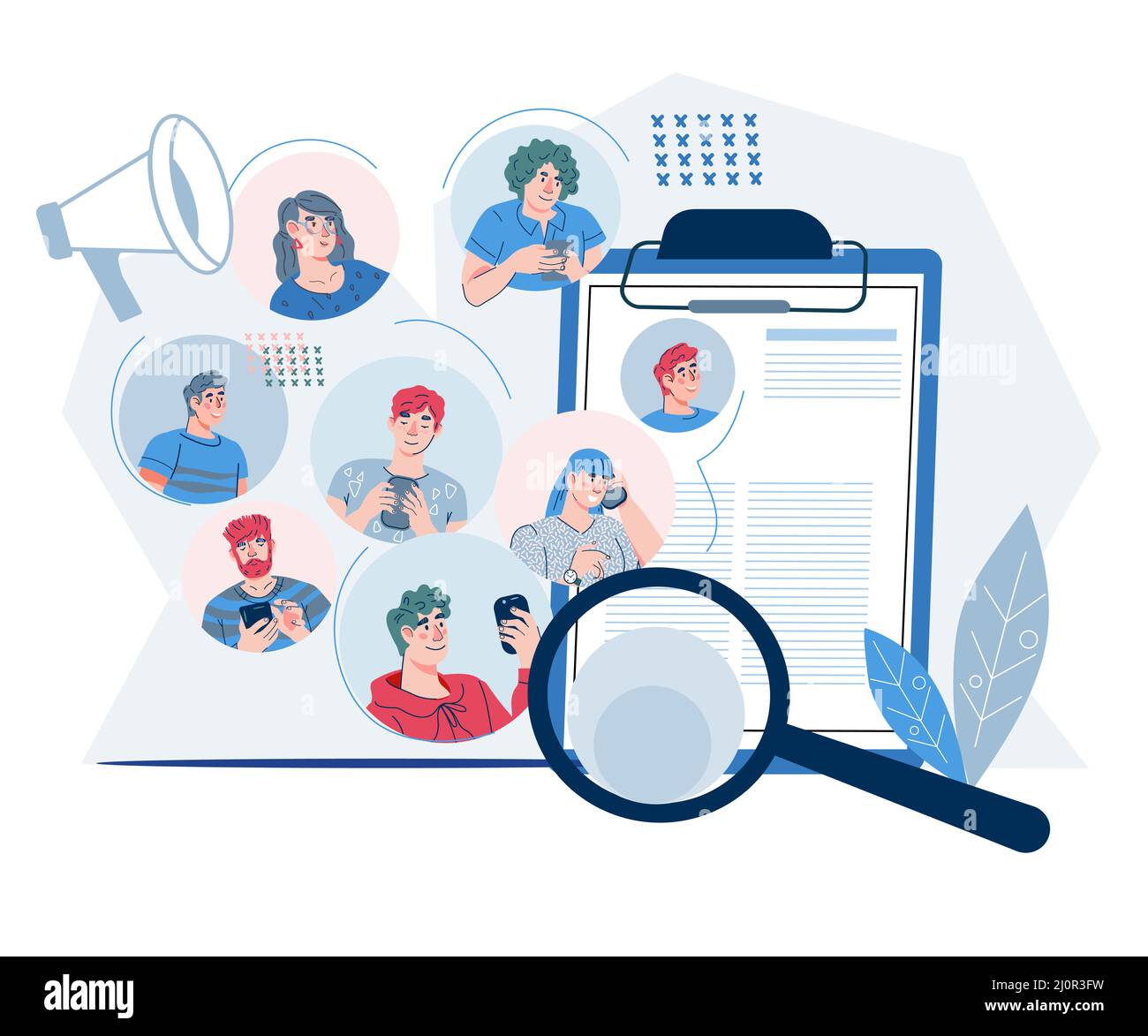 HR and CV, recruitment concept, career management, cartoon flat vector ...