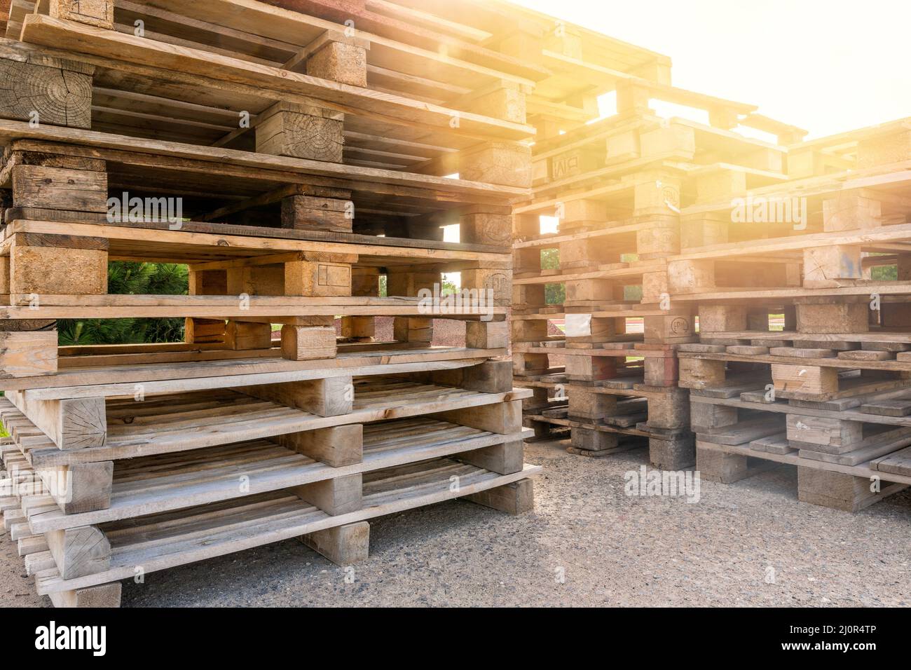 Pallet piles hi-res stock photography and images - Alamy