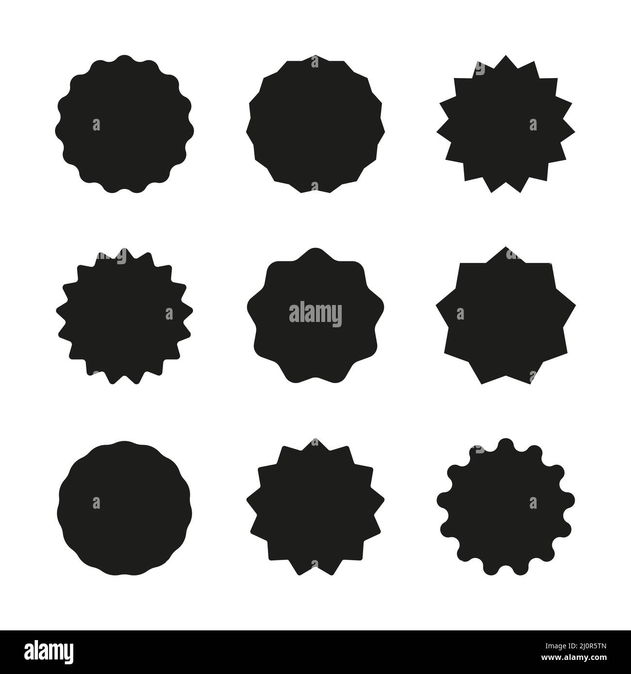 set of black starburst icons on white background Stock Vector Image ...