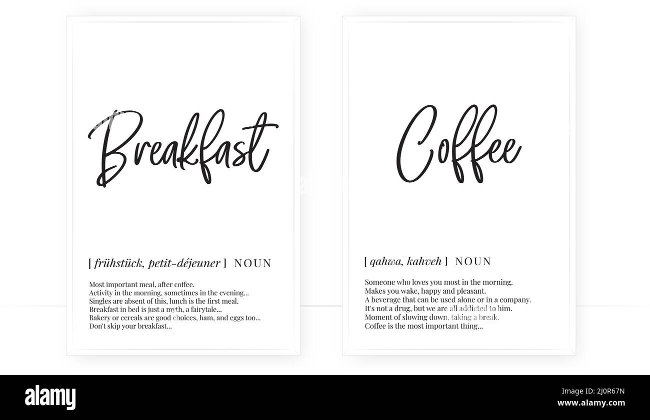 Breakfast poster Black and White Stock Photos & Images - Alamy