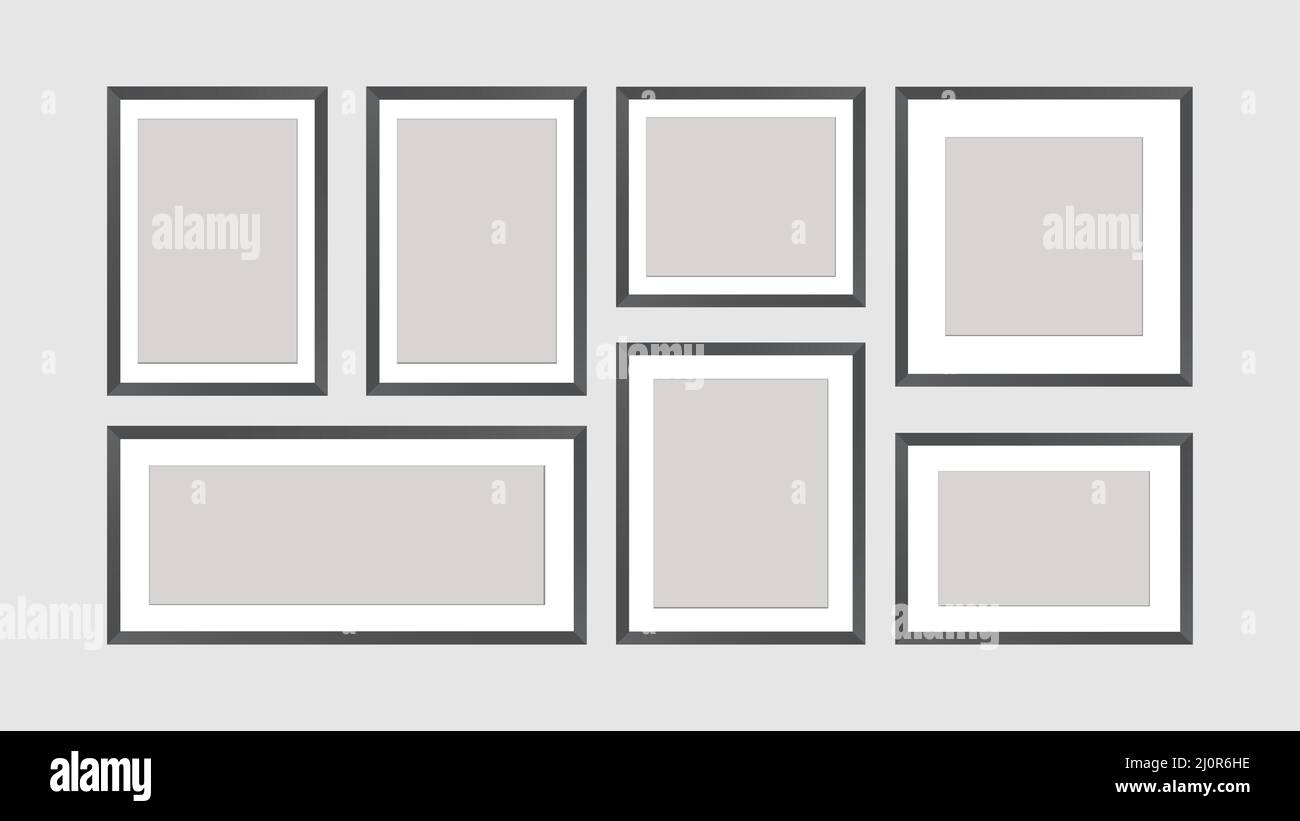 Collection of black frames, stylish black photo Stock Vector Image ...