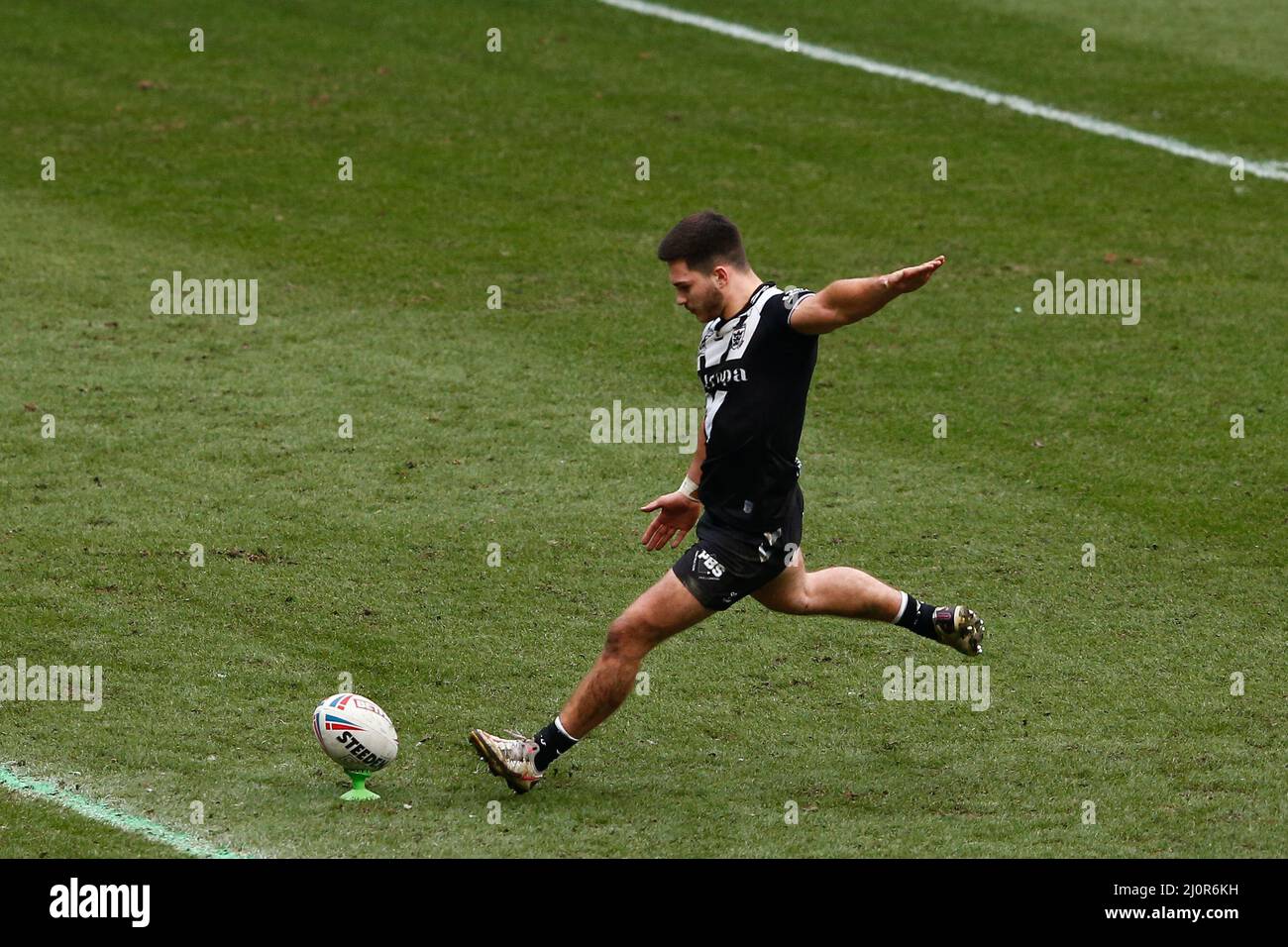 Hull FC's Chris Satae converts during the Betfred Super League match at ...