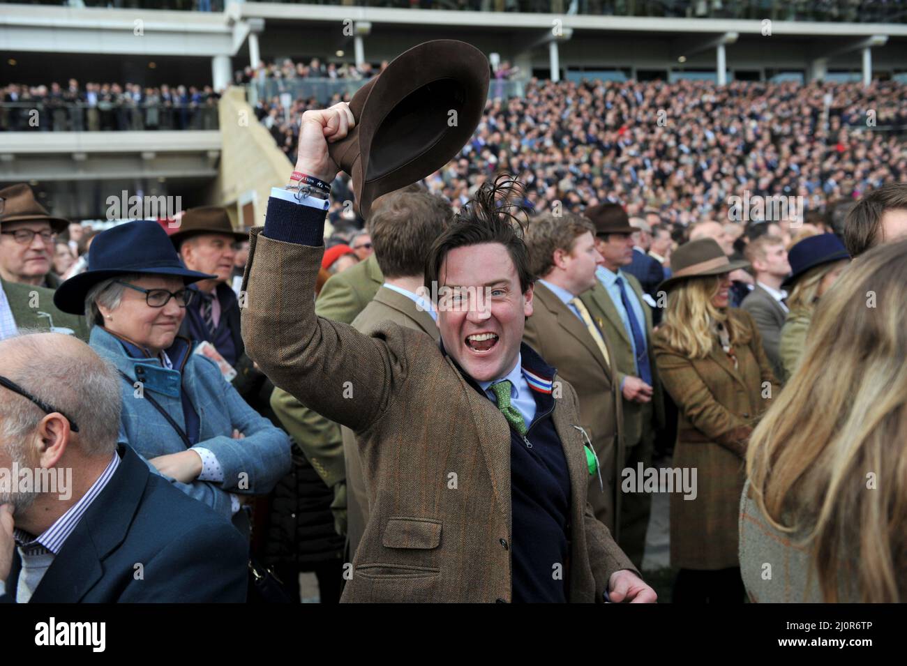 Cheltenham festival crowd celebrate hi-res stock photography and images ...