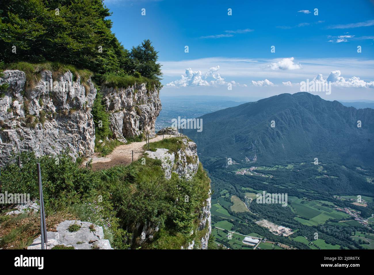 trail on Monte Cengio on the Asiago plateau, in Italy. Tragic World War ...