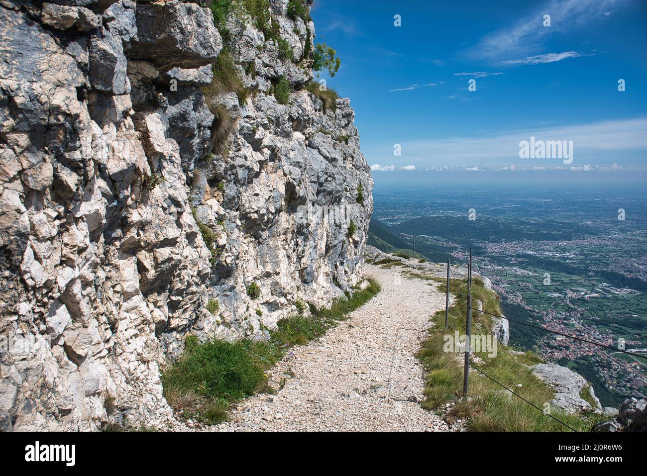 trail on Monte Cengio on the Asiago plateau, in Italy. Tragic World War ...