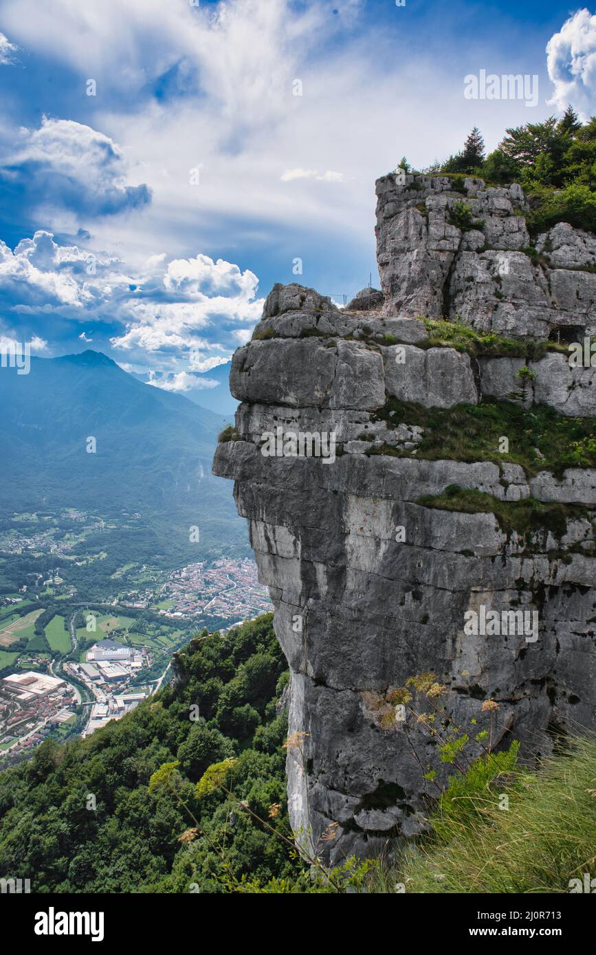 panorama of Monte Cengio on the Asiago plateau, in Italy. Tragic ...