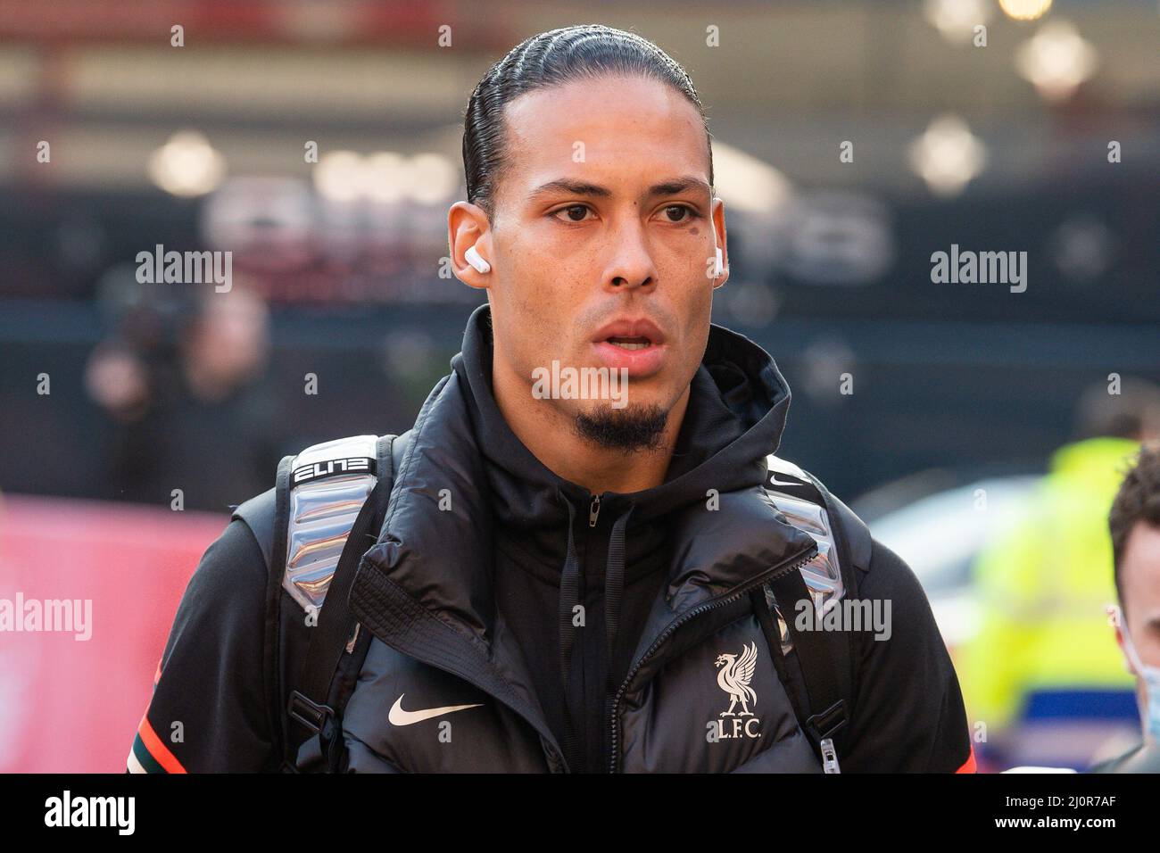 Virgil van Dijk #4 of Liverpool arrives at The City ground Stock Photo ...