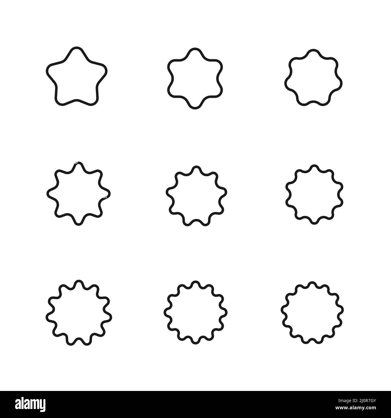 set of black starburst icons on white background Stock Vector Image ...