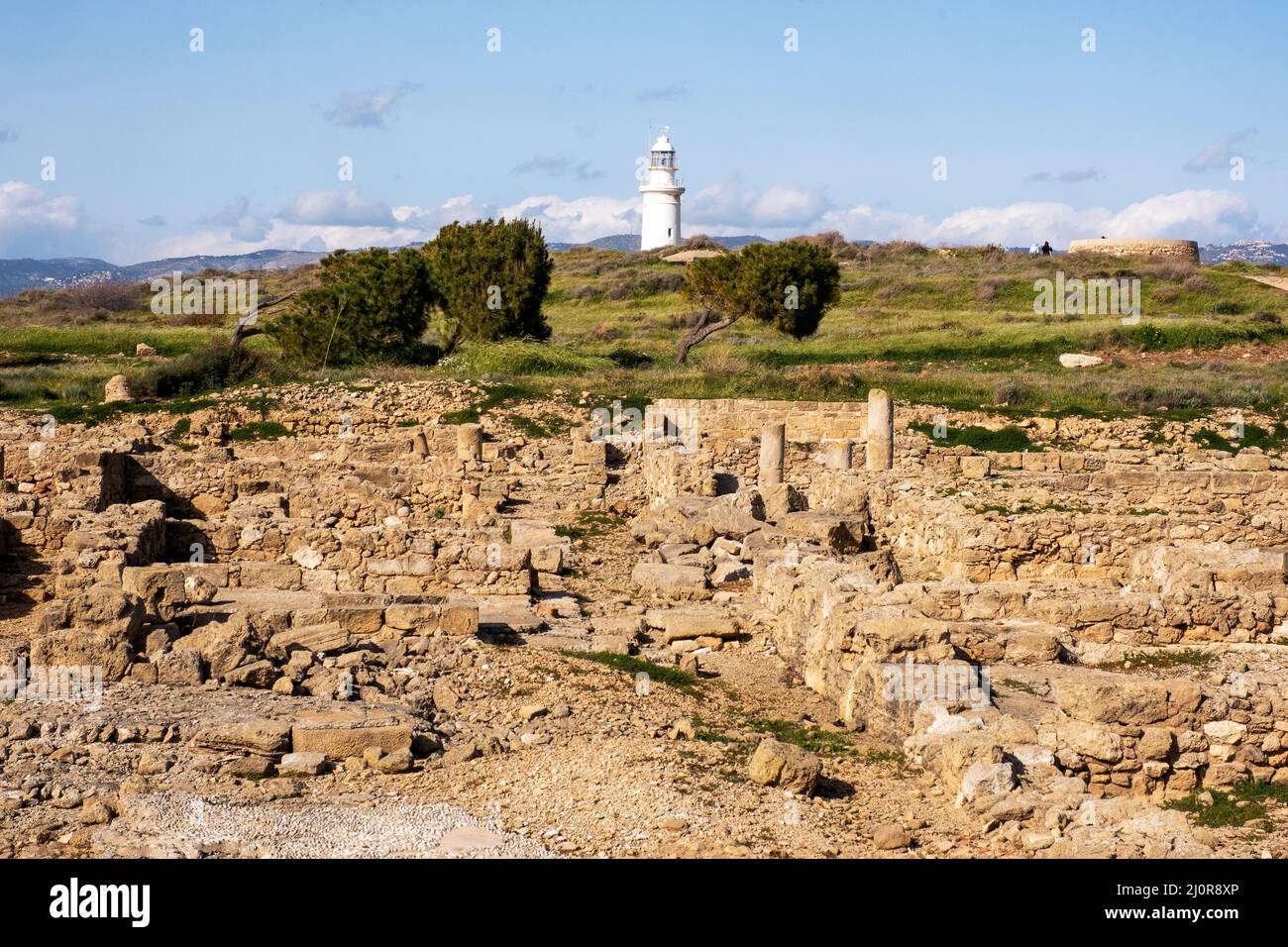 Paphos Lighthouse which is located within the Archaeological Park of ...