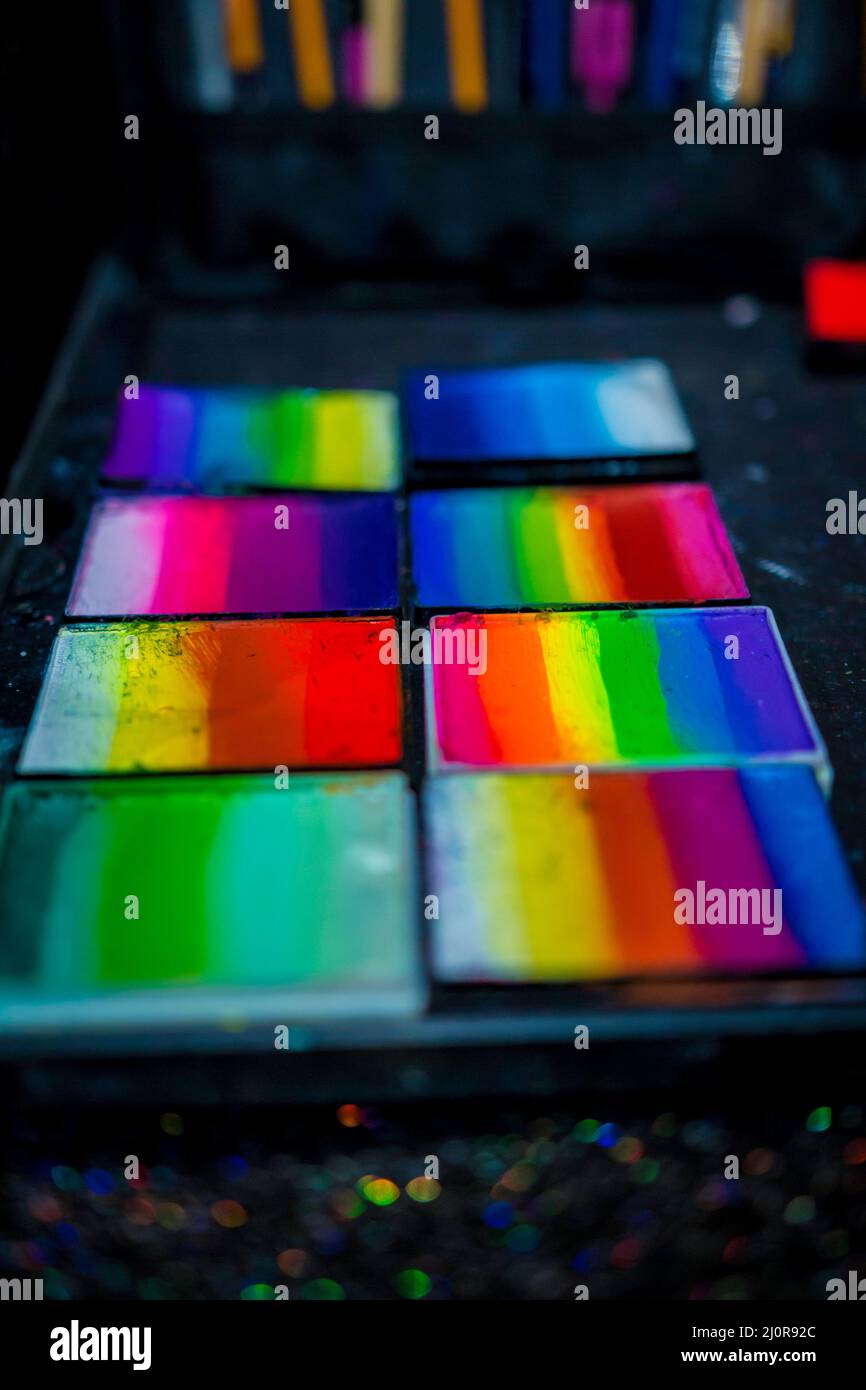 Face Paint Colours Stock Photo - Alamy