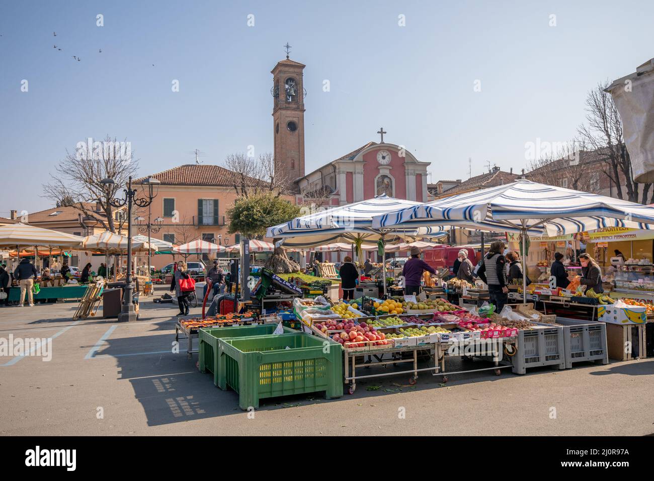 Market in Piemonte village Stock Photo - Alamy