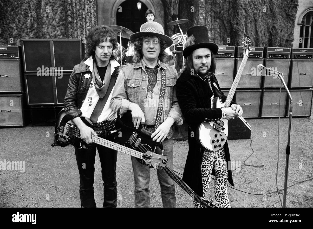 Slade (Dave Hill, Don Powell, Noddy Holder and Jim Lea) filming a new ...