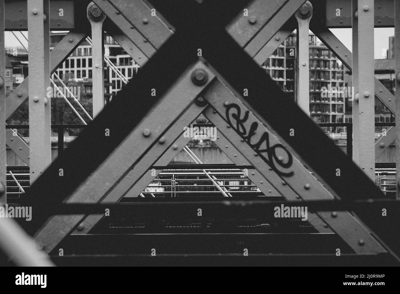 Selective of a construction site from a triangle hole of metals Stock ...