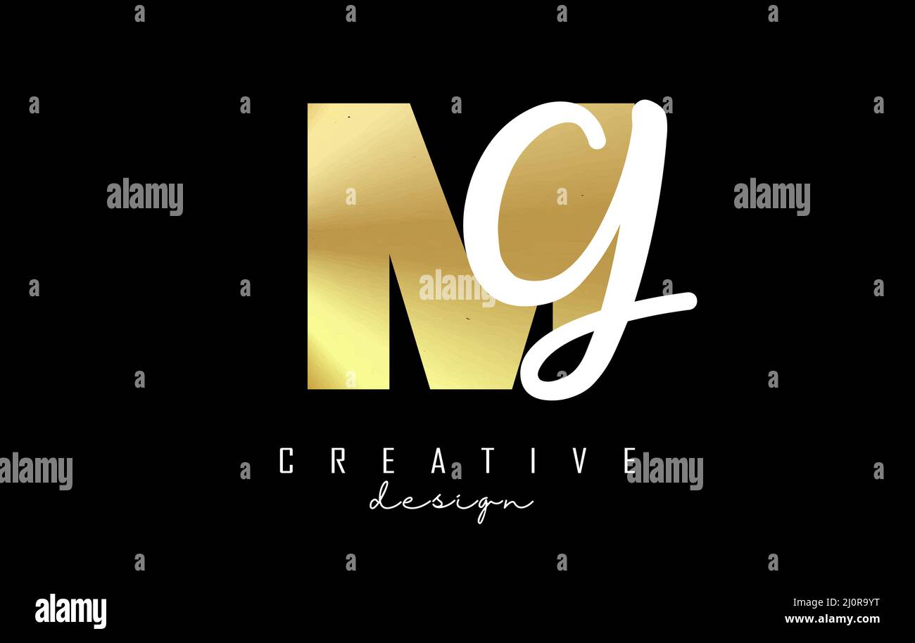 Golden Letters MG logo with a minimalist design. Letters M and G with ...