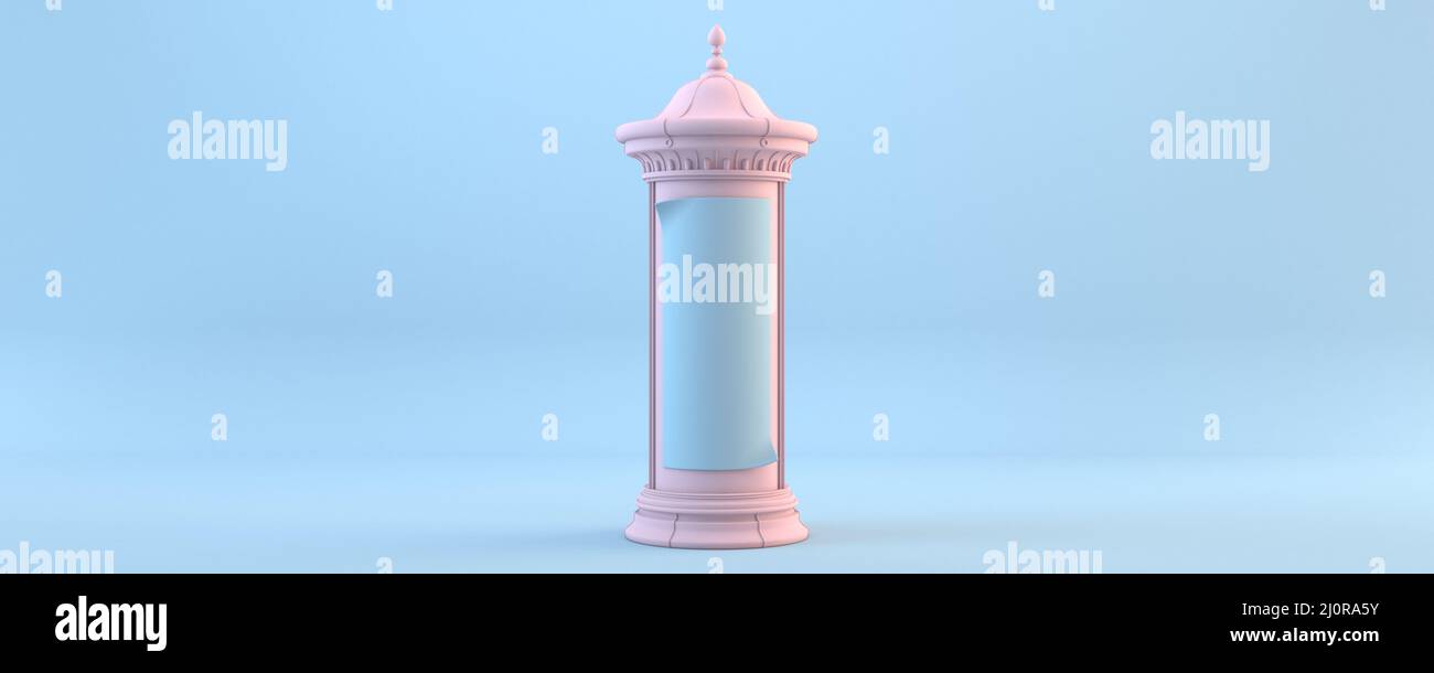 Advertising pillar retro style 3D Stock Photo - Alamy