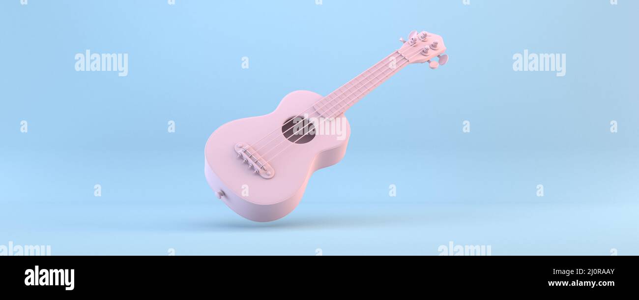 Pink ukulele 3D Stock Photo - Alamy