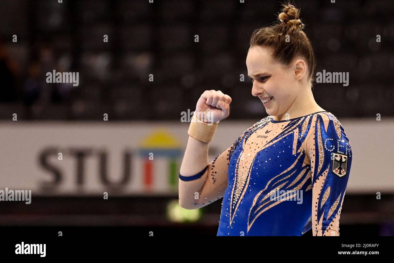 Stuttgart, Germany. 20th Mar, 2022. Gymnastics, DTB Cup, Mixed. Sarah ...