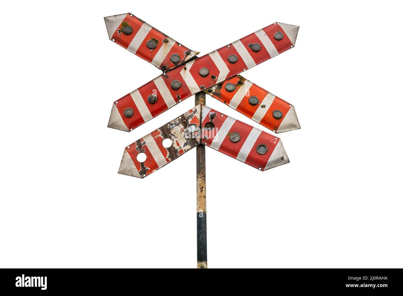 Old rusty railway crossing sign Stock Photo - Alamy