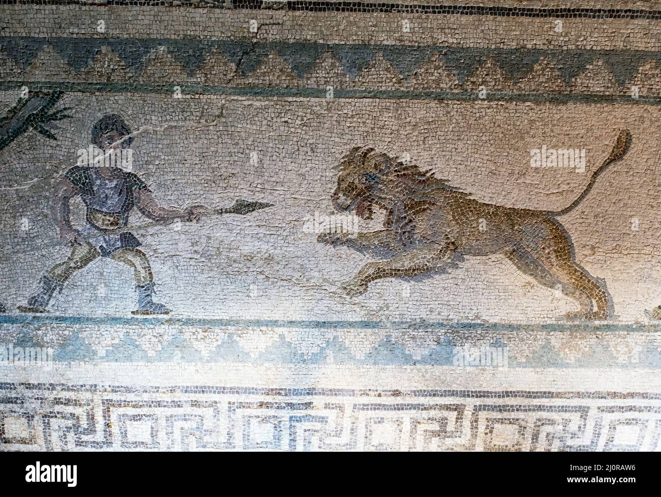 House of Dionysos, Paphos, Cyprus: Hunting scene Roman floor mosaic ...