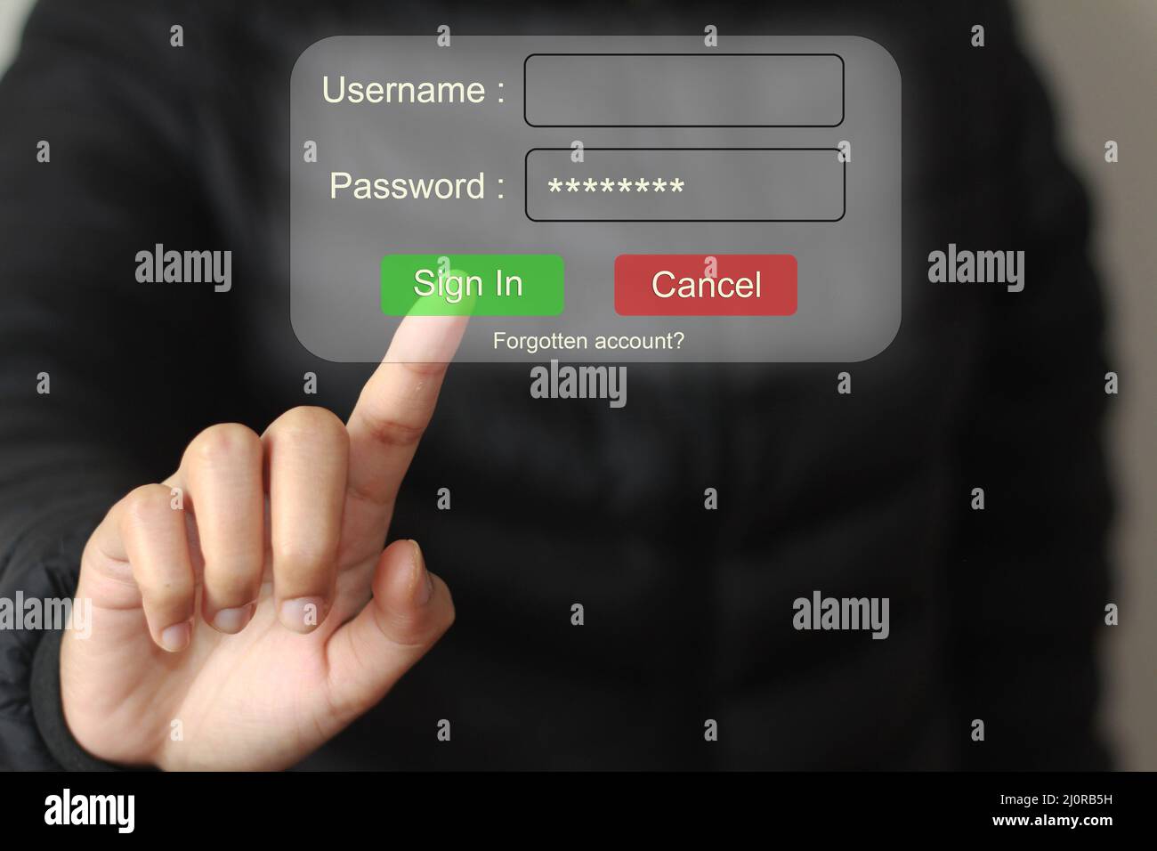 Log in screen and sign screen in online click edited image Stock Photo ...