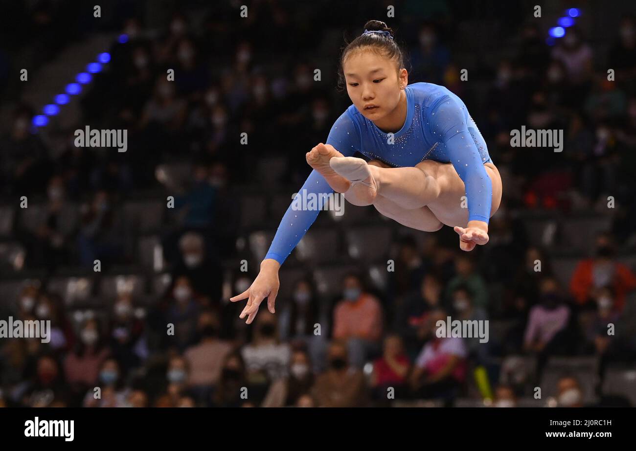Stuttgart, Germany. 20th Mar, 2022. Gymnastics, DTB Cup, Mixed. Katelyn ...
