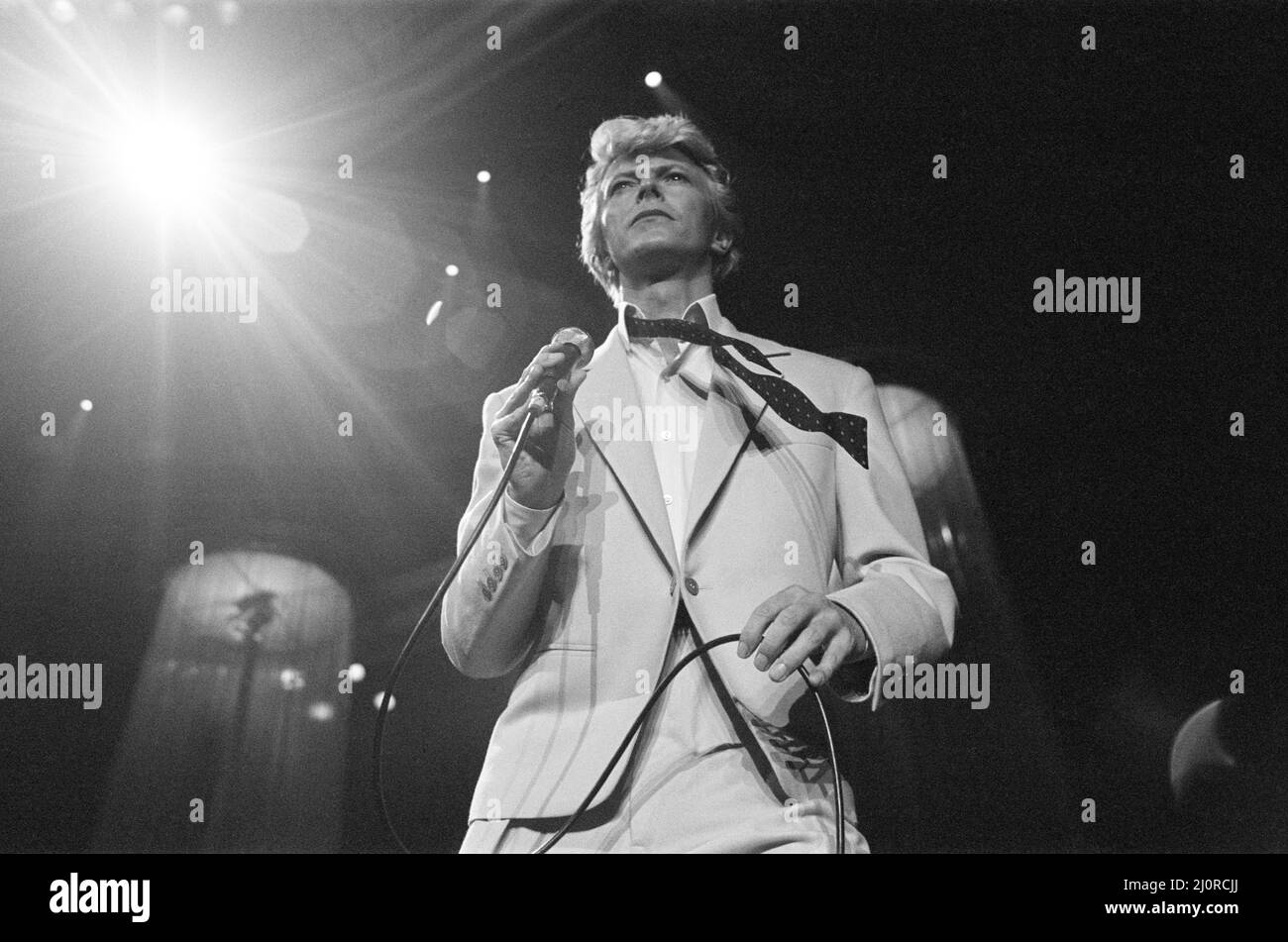 David Bowie performing at the NEC, Birmingham. Serious Moonlight Tour ...