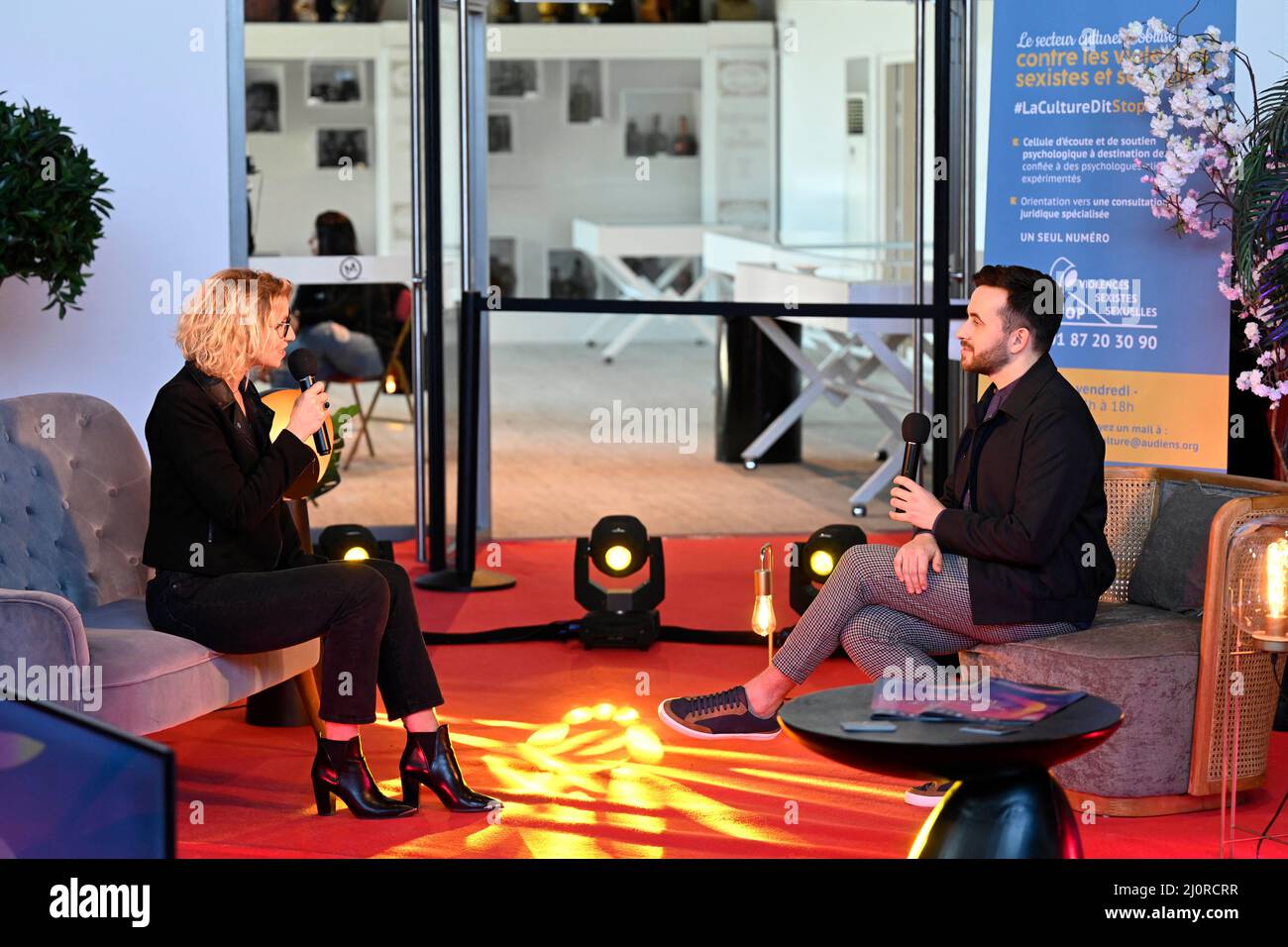 Actress and director Alexandra Lamy, with Quentin Delcourt, presents ...