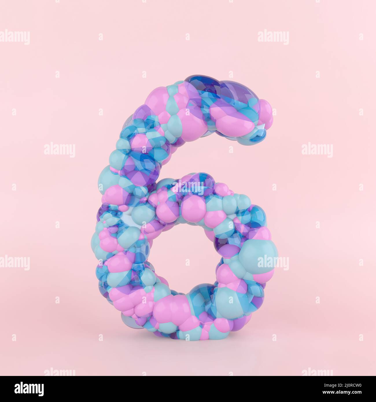 Creative number six 6 concept made of colorful pastel balloons. Balloon ...