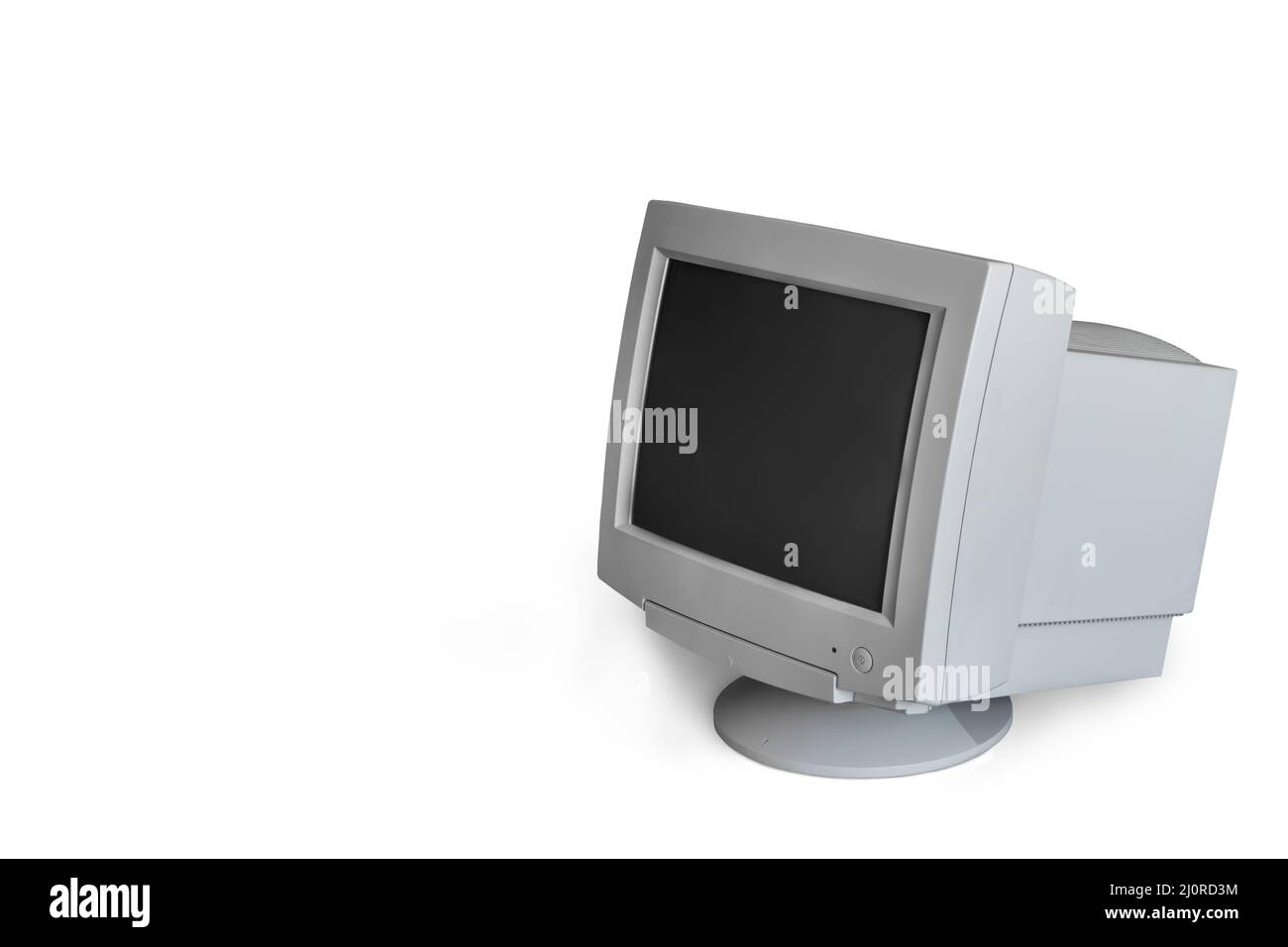 Outdated computer monitor on a white background Stock Photo - Alamy