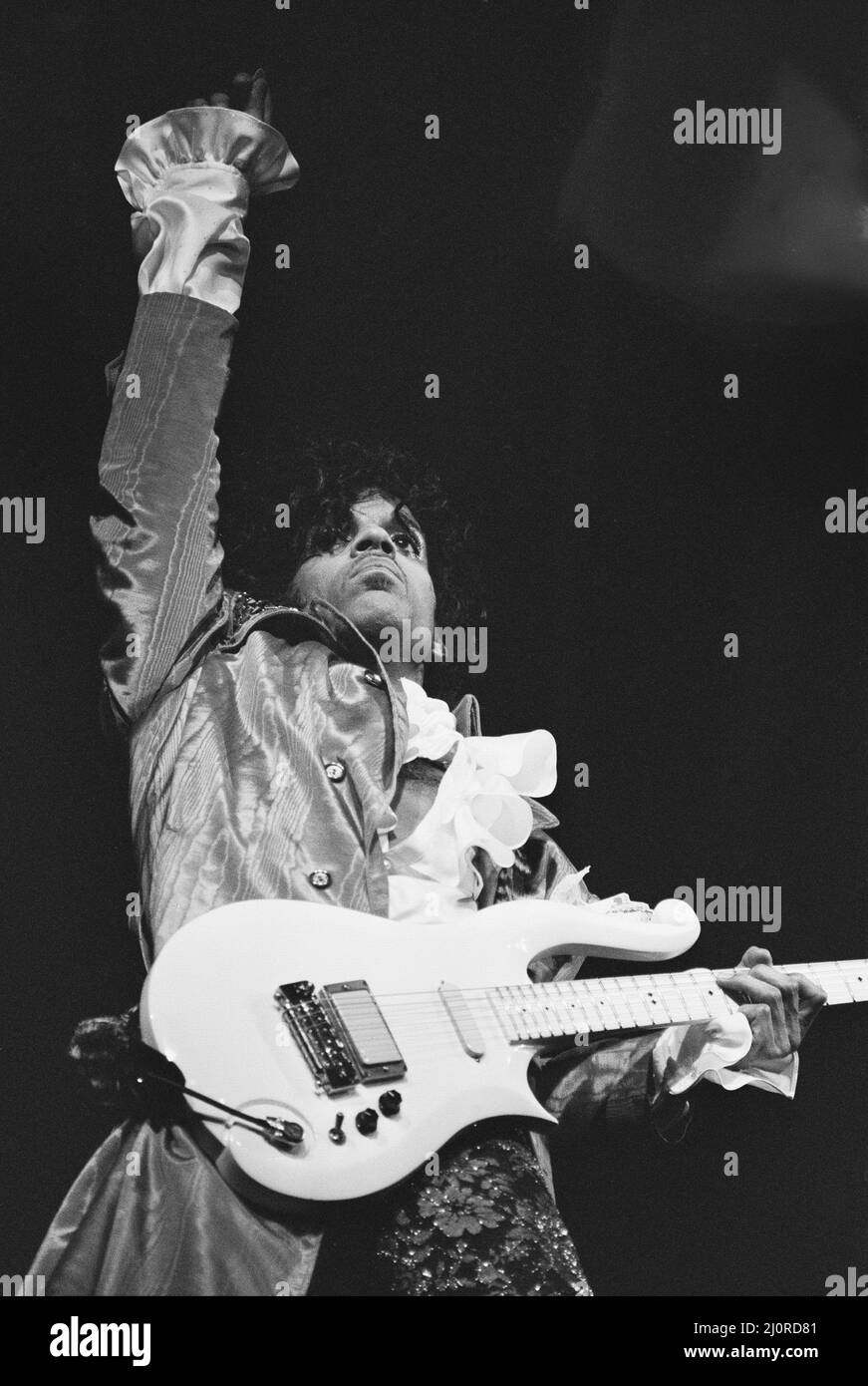 Prince performing on stage at the Joe Louis Arena, Chicago 11th ...