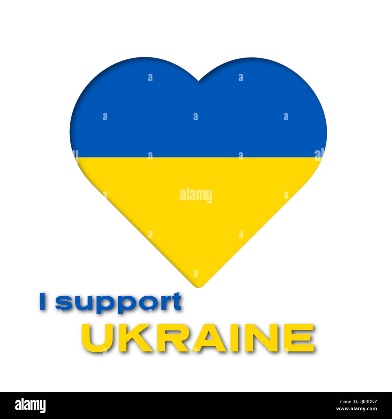 I support Ukraine with heart with colors of Ukrainian flag Stock Photo ...