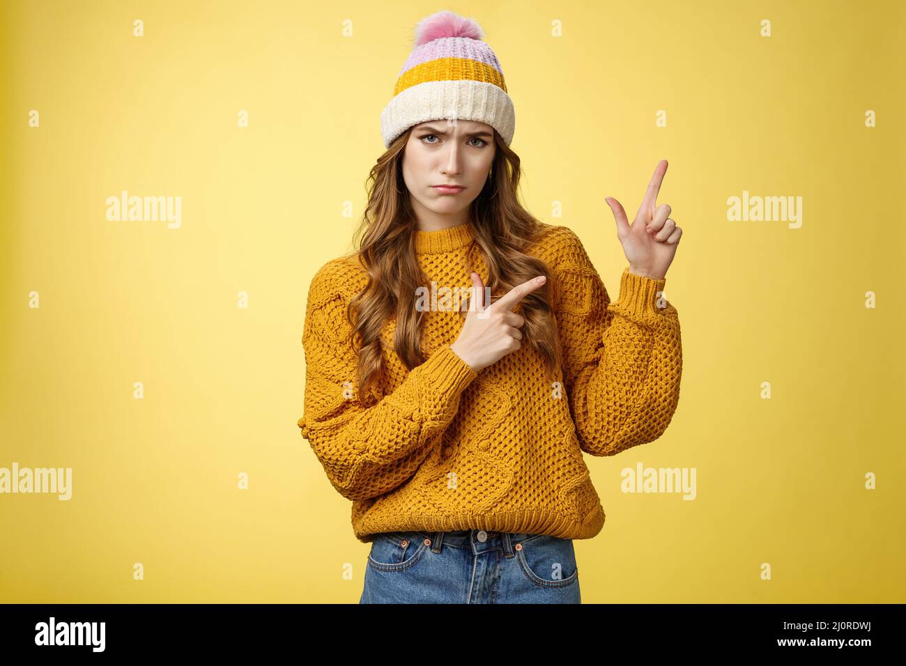 Picky sulking cute girlfriend wanna new smartphone look camera whining ...