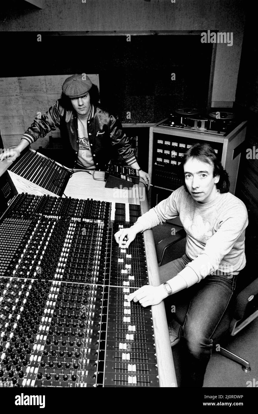 Brian Johnson, lead singer of the rock group AC/DC, with John Craig at ...