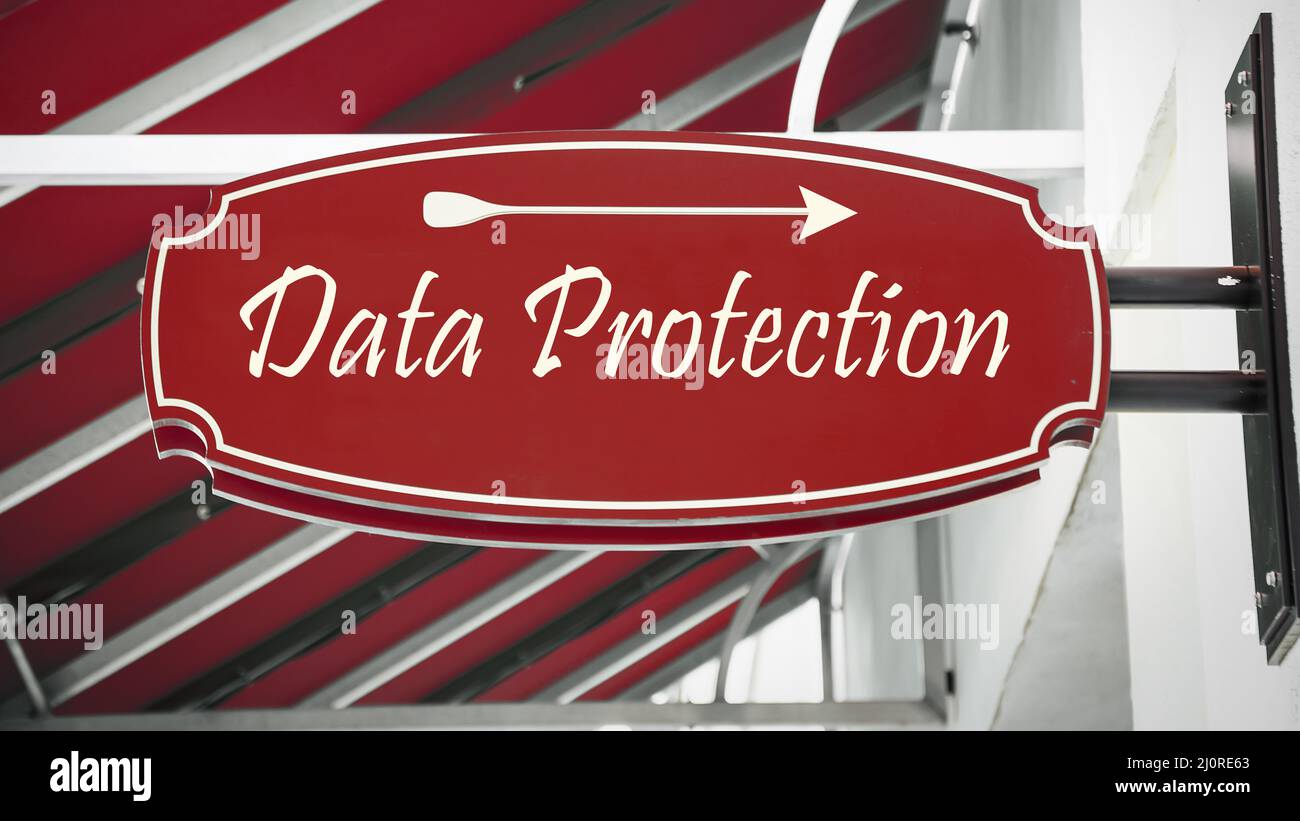 Street Sign the Direction Way to DATA PROTECTION Stock Photo - Alamy