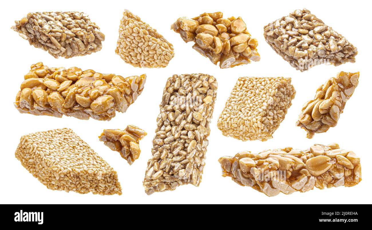 Kozinaki bars isolated on white background Stock Photo - Alamy