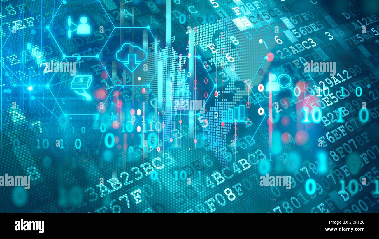 Data flowing, data transformation, big data, IoT, data flow, internet ...