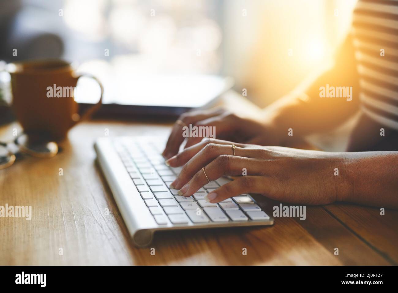 Letting her fingers do the talking. Cropped shot of an unrecognizable ...