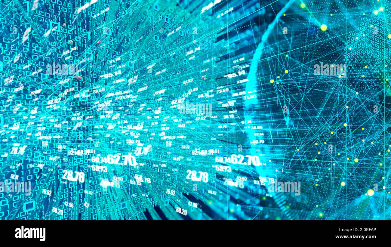 Smart data flowing concept, futuristic, data transformation, processing ...