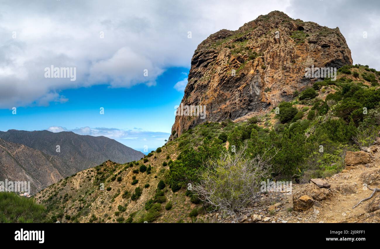 Rock Canoe, one of many famous mountain on the Canary Island La Gomera ...