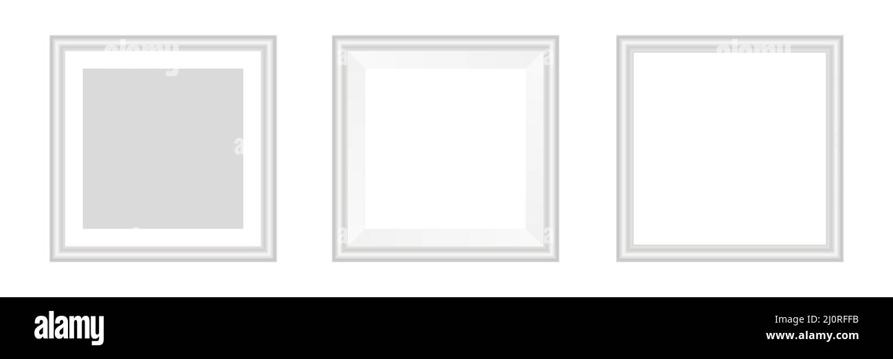 Photo frame square mockup collection. Realistic empty frames set Stock ...