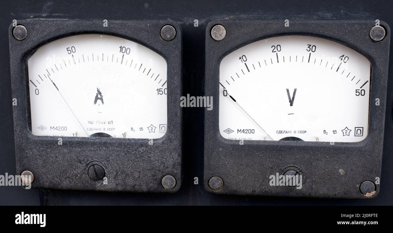 Vintage Soviet measurement devices for Voltage and Ampere measurement ...