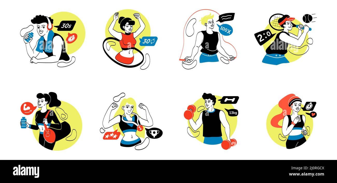 Set of sports characters Stock Vector Image & Art - Alamy