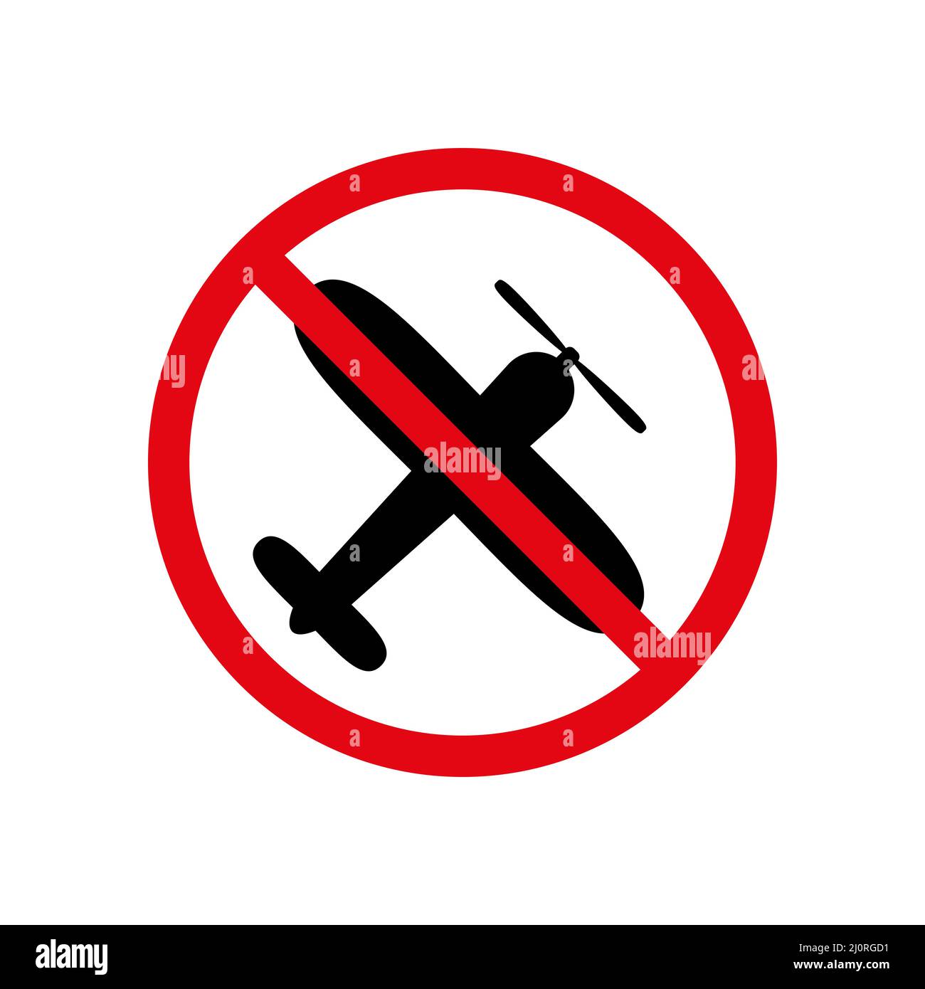 Do not fly icon. Prohibited stop airplane symbol. Closed sky sign Stock ...