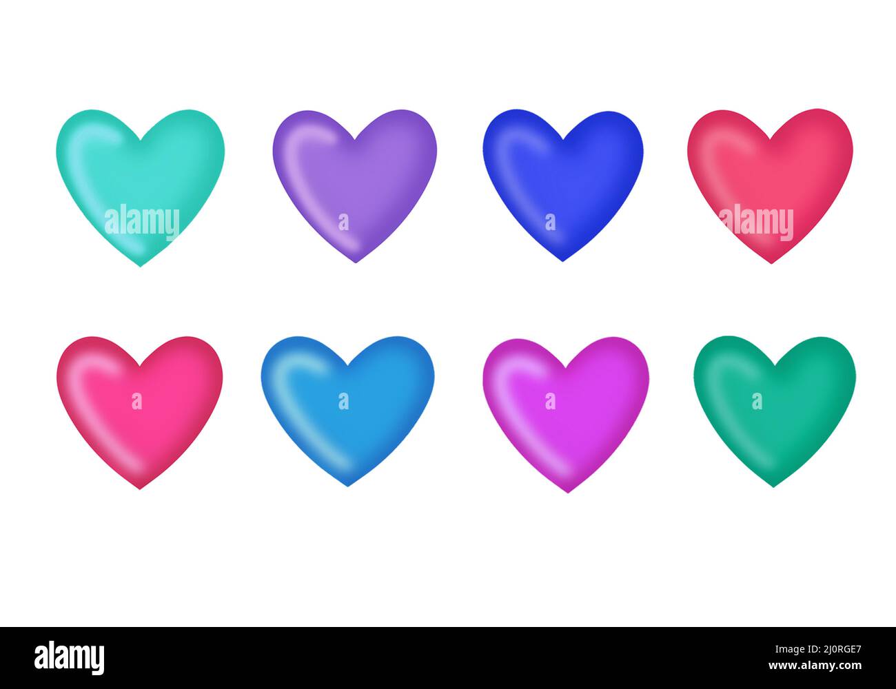 Set of colorful hearts. Valentines Day design Stock Photo - Alamy